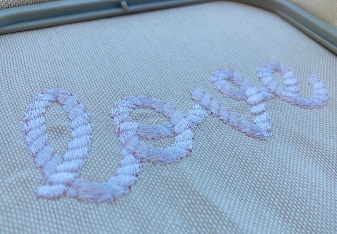 Rope Script Font A-Z 3inch Cursive Rope Stitch Machine Embroidery Font ...