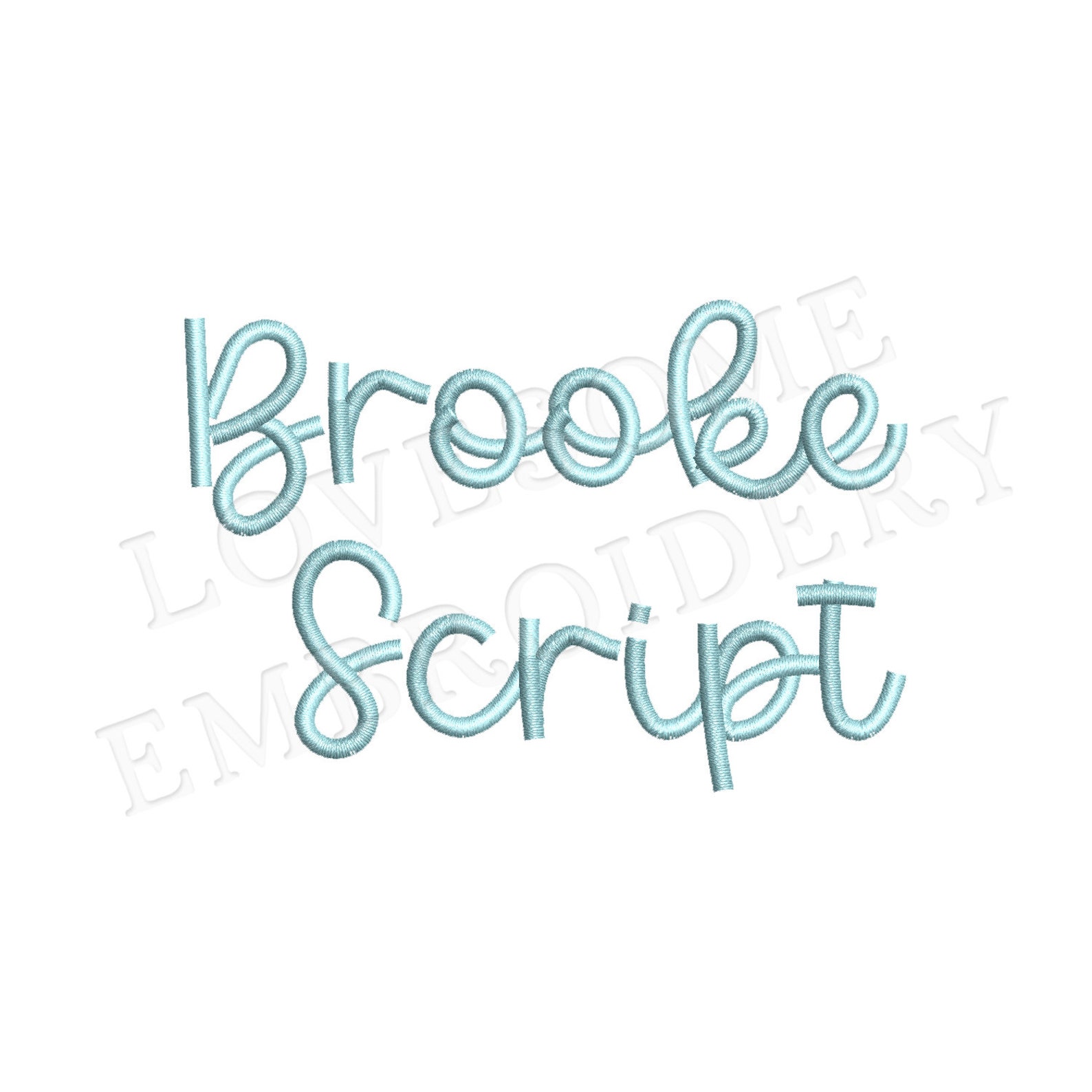 Brooke Script 1inch Satin Stitch Font A-Z, Cursive Run Stitch Font ...