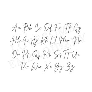 Britney Script 3inch Bean Stitch Font A-Z, Cursive Run Stitch Font ...