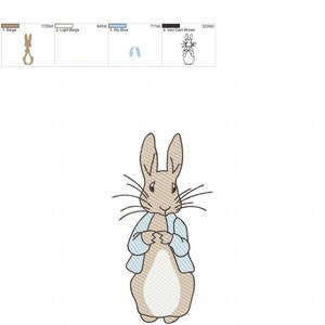 Peter Rabbit 7inch Quick Stitch Machine Embroidery Design Digital ...