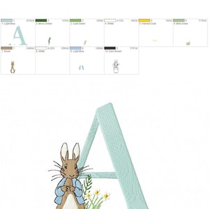 Peter Rabbit 5inch Alphabet A-Z Machine Embroidery Font Digital ...
