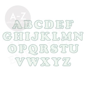 Cooper 4inch Applique Uppercase Letters A-Z Embroidery BX Font ...