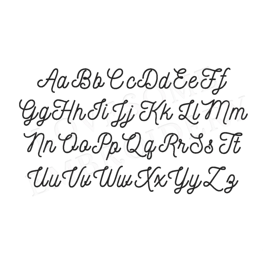 Nicole Script Font A-Z 3inch Machine Embroidery Font Digital Download ...