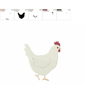 Cute Chicken Big Three Sizes Machine Embroidery Design, Lovely Hen ...