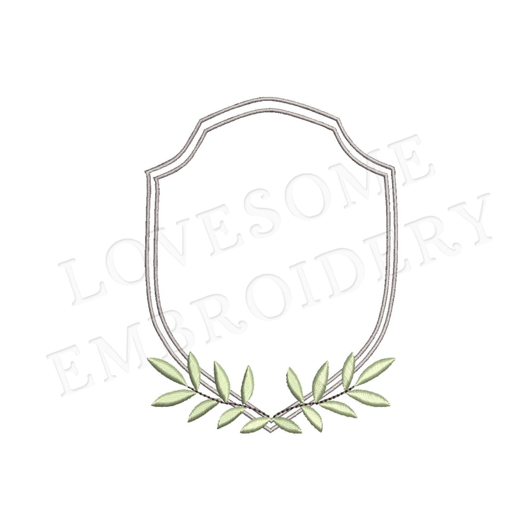 Greenery Crest Three Sizes Machine Embroidery Design, Baby Crest ...