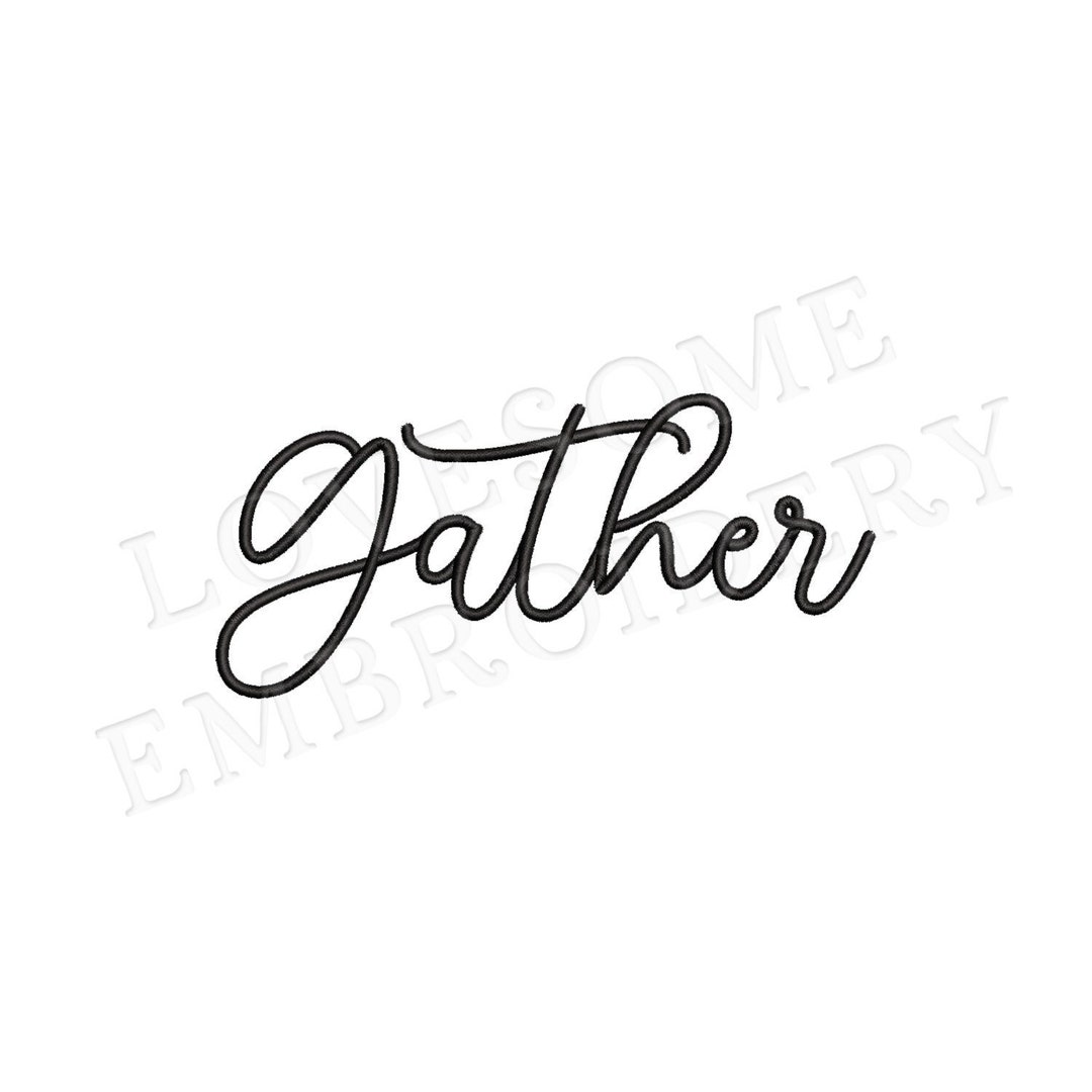 Gather Script Font A-Z 1inch Machine Embroidery Font Digital Download ...