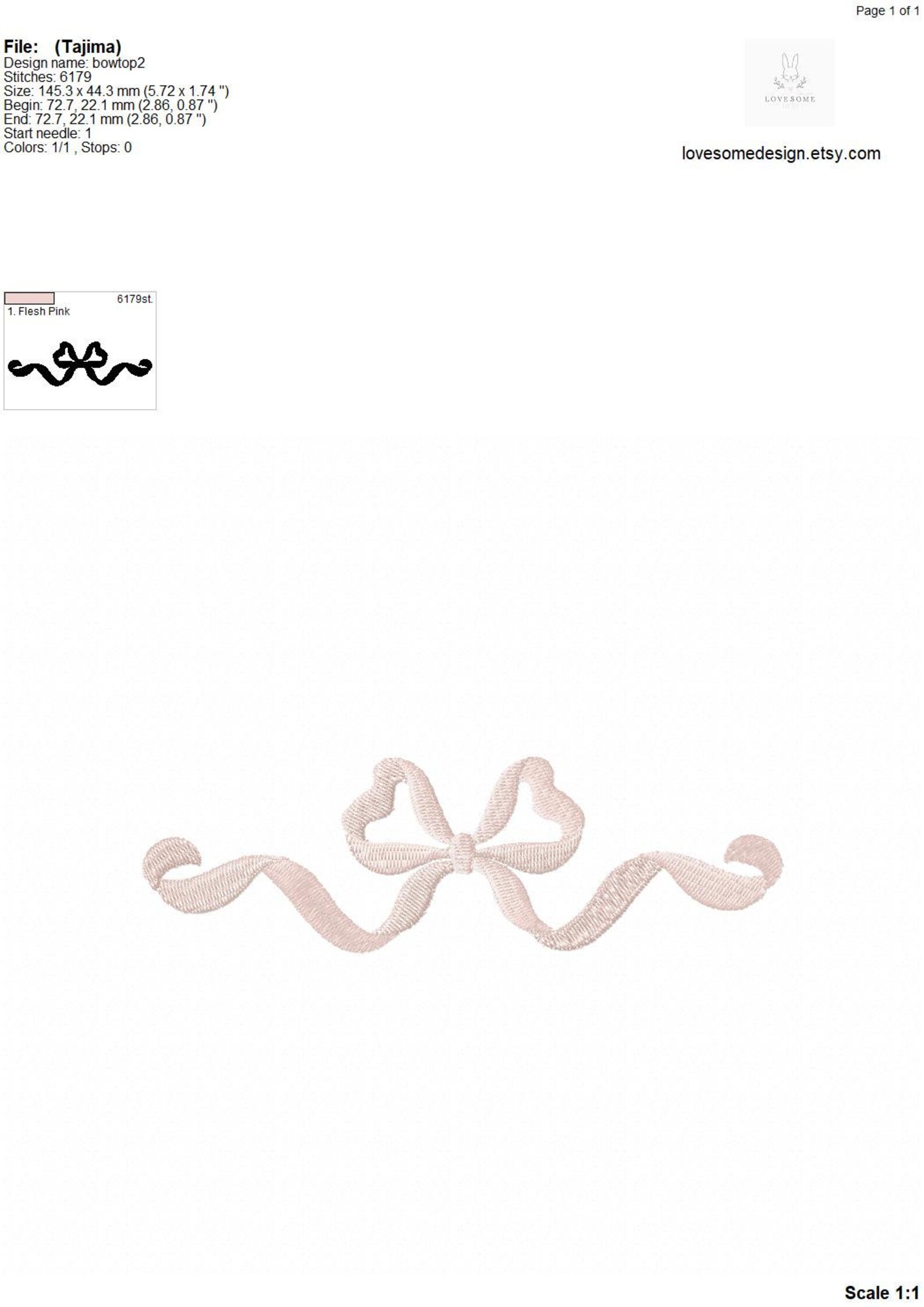 Decorative Bow Three Sizes Machine Embroidery Design, Lovely Bows ...