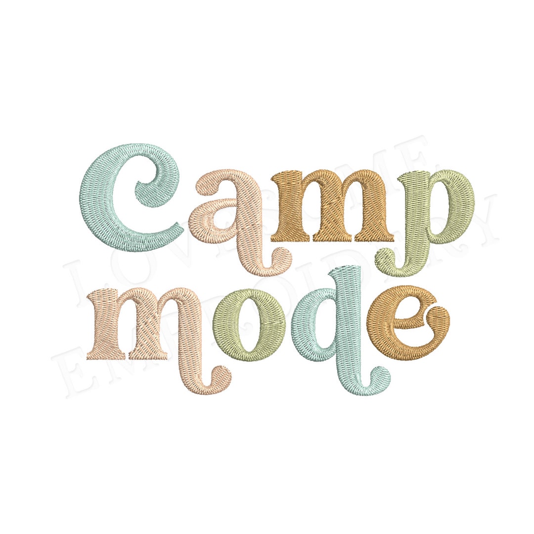 Camp Mode 8x8 Machine Embroidery Design, Retro Style Funky Colorful ...