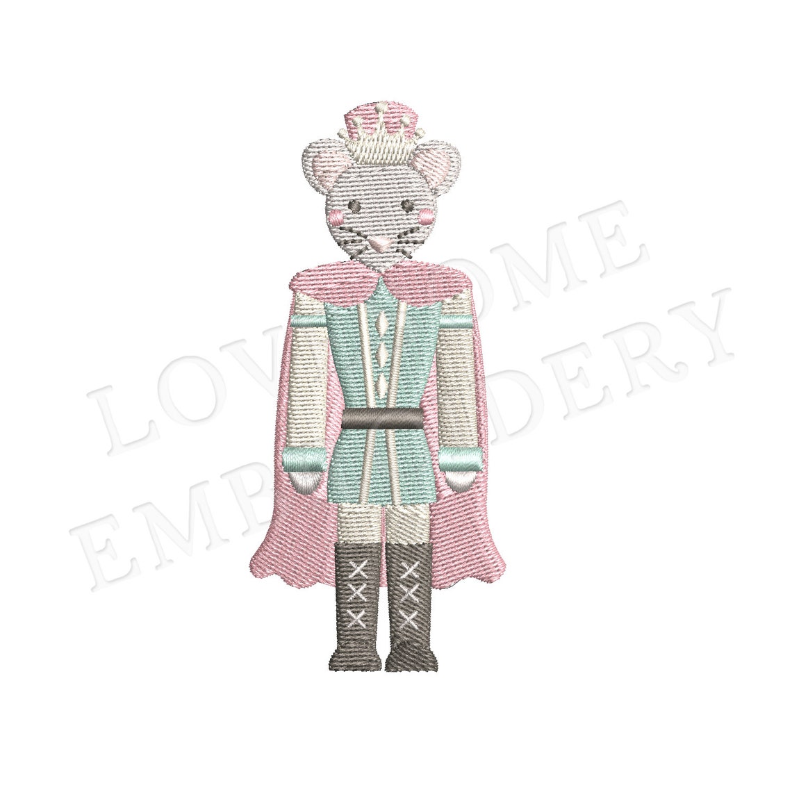 Mouse Nutcracker 4x4 Fill Stitch Embroidery Design, Modern Christmas ...