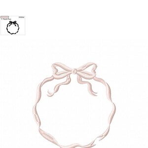 Bow Circle Frame 5x7 Two Sizes Machine Embroidery Design, Lovely Bow ...