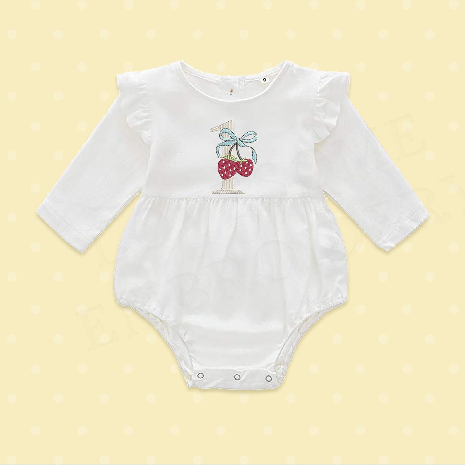 Strawberry Bow Numbers 4inch A-Z Machine Embroidery Font Strawberry ...