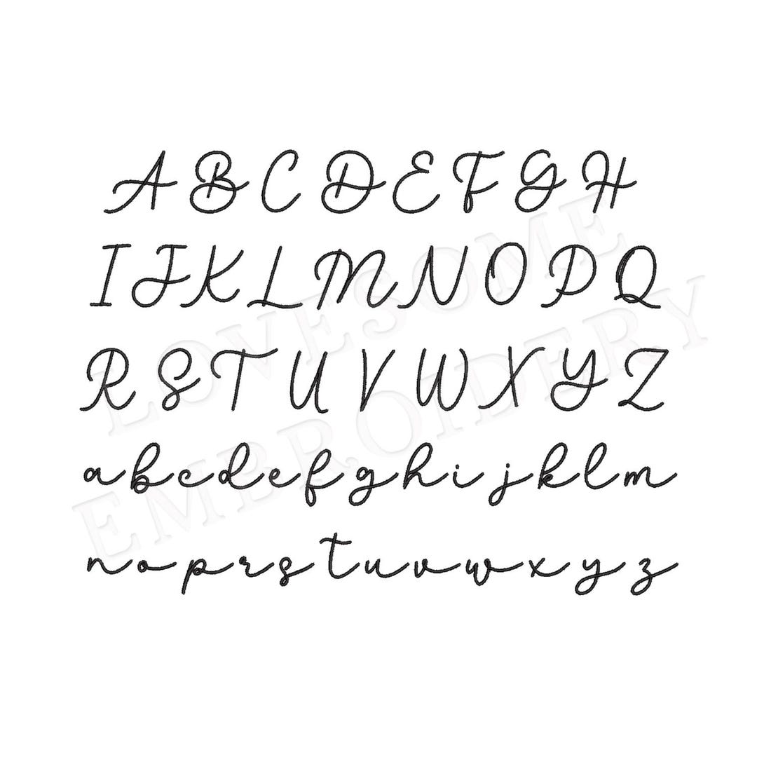 Sandra Script Font A-Z 3inch Machine Embroidery Font Digital Download ...