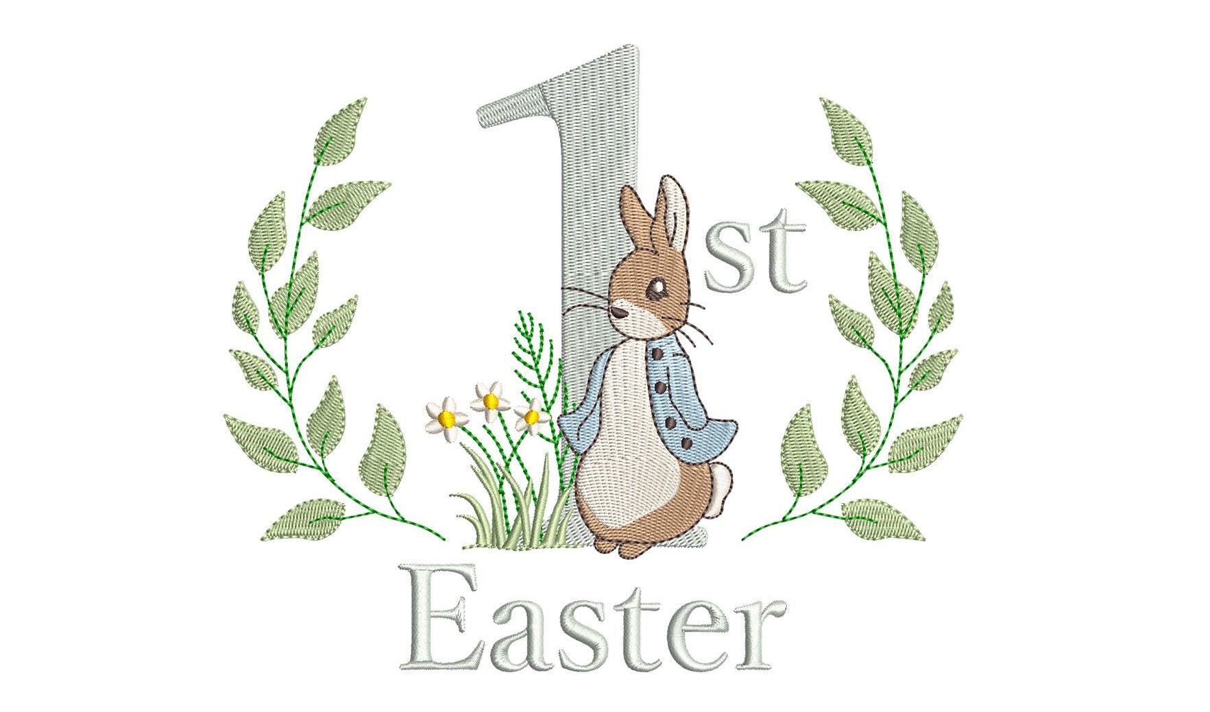 First Easter 4x4 Peter Rabbit Machine Embroidery Design Digital ...