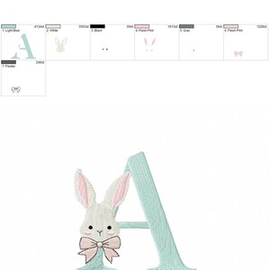 Easter Bunny 4inch Alphabet A-Z Easter Rabbit With Bow Machine ...