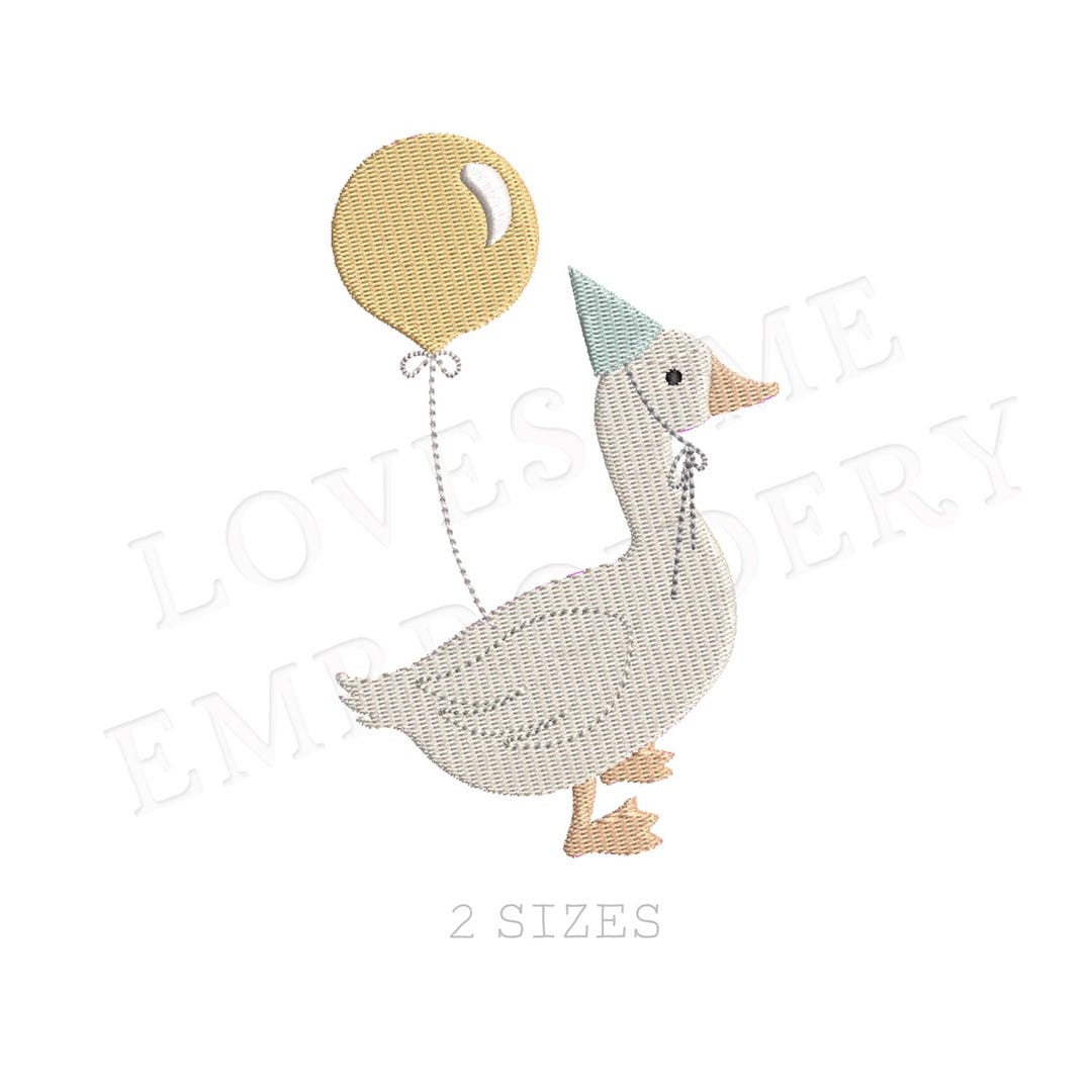 Silly Goose Balloon 3inch 3.5inch Machine Embroidery Design, Birthday ...