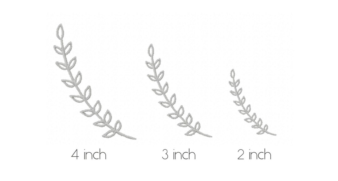 Branch Three Sizes Machine Embroidery Design, Laurel Branch Multisize ...