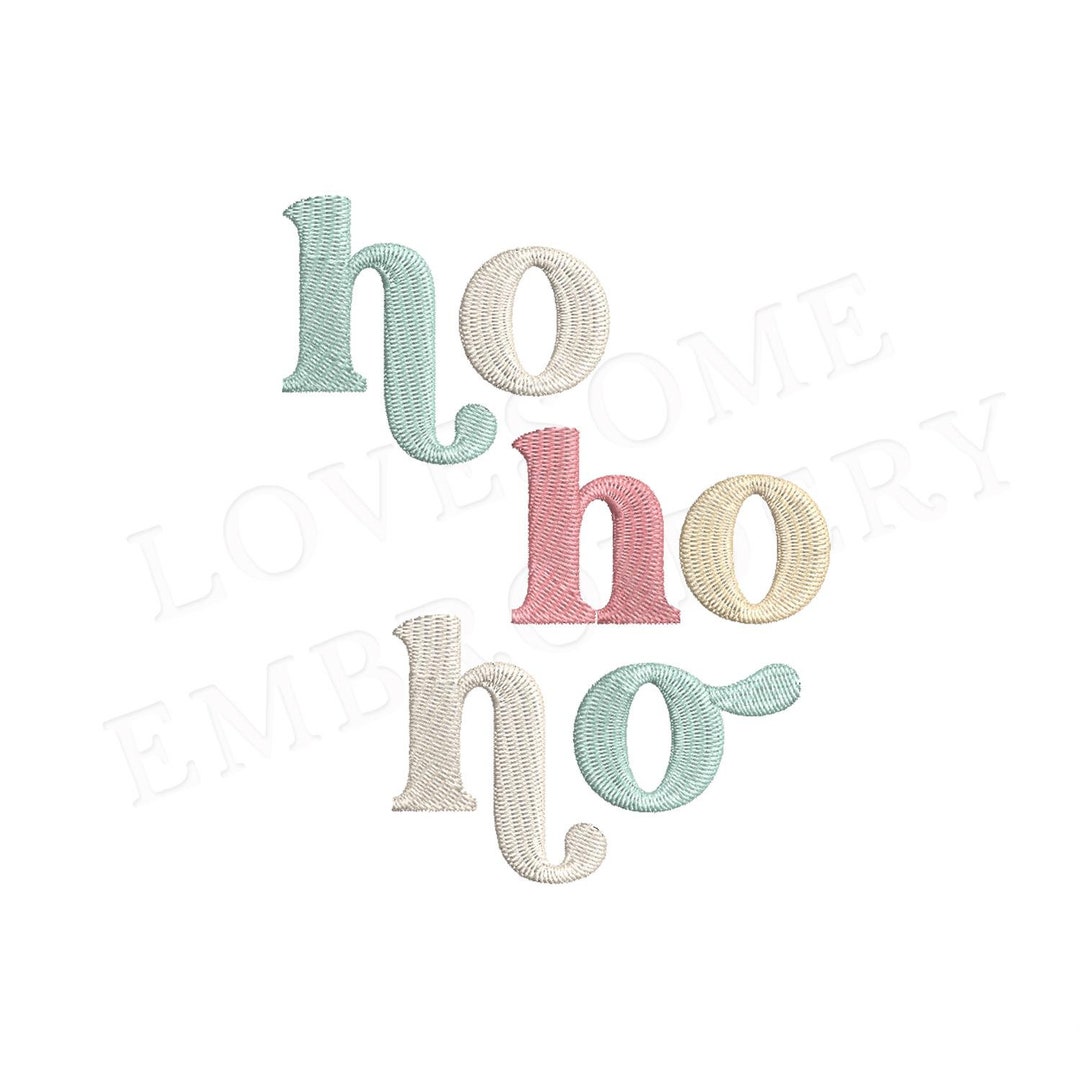 Ho Ho Ho 5inch Machine Embroidery Design, Retro Style Christmas Funky ...