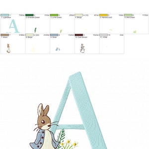 Peter Rabbit 5inch Alphabet A-Z Machine Embroidery Font Digital ...