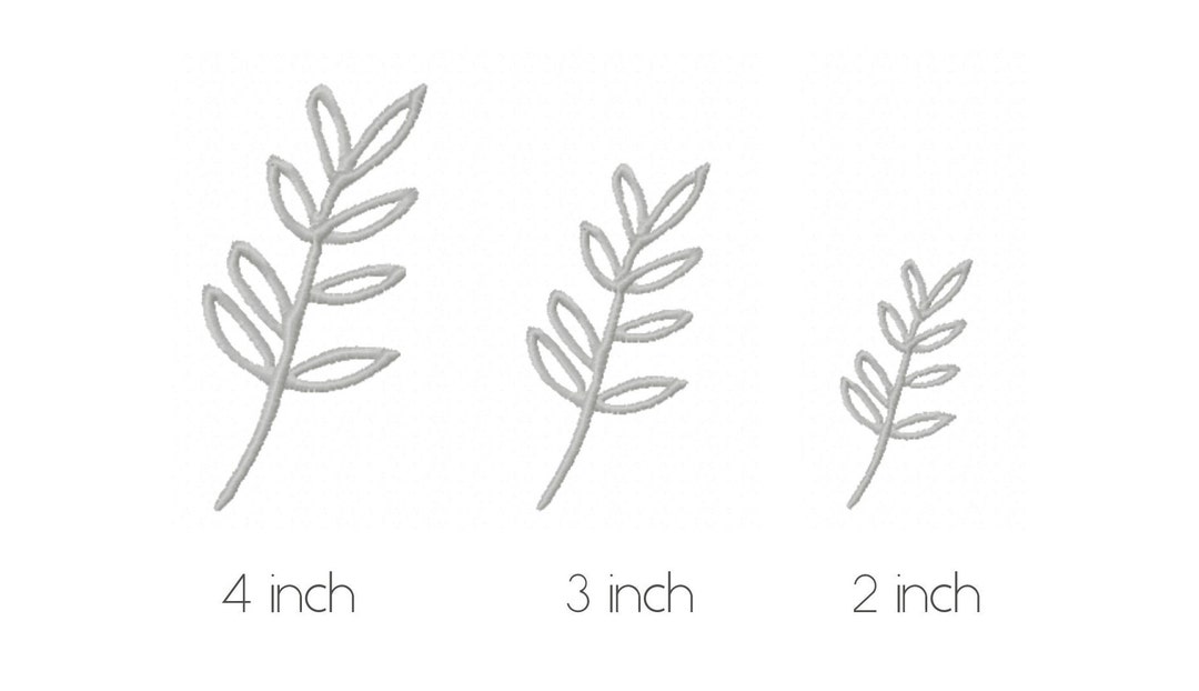Branch Three Sizes Machine Embroidery Design, Laurel Branch Multisize ...