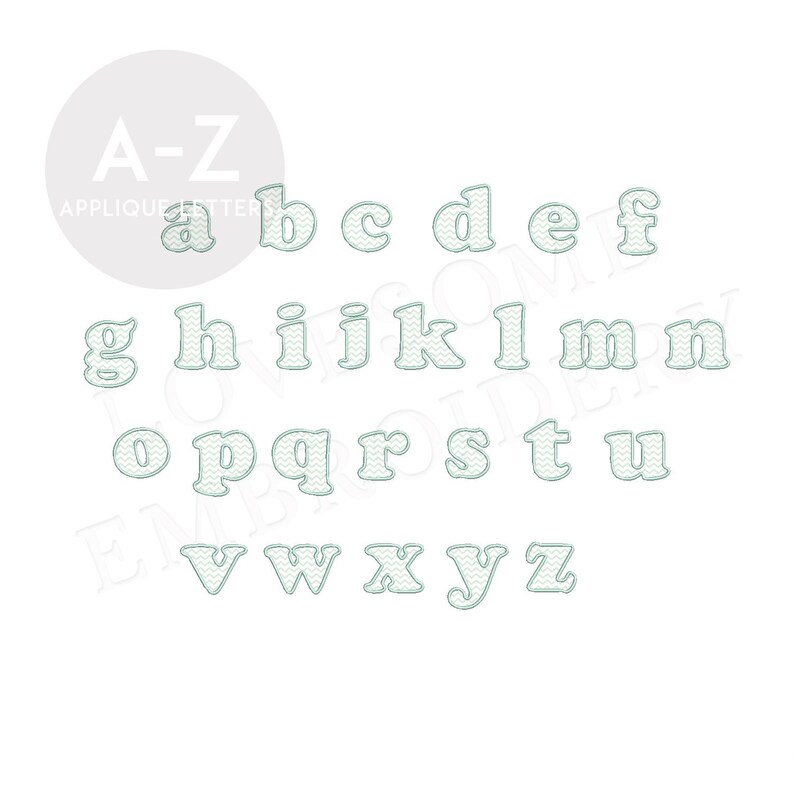 Cooper 3.5inch Applique Lowercase Letters A-z Embroidery BX Font ...