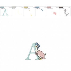 Jemima Puddleduck 2inch Alphabet A-Z Machine Embroidery Font Digital ...
