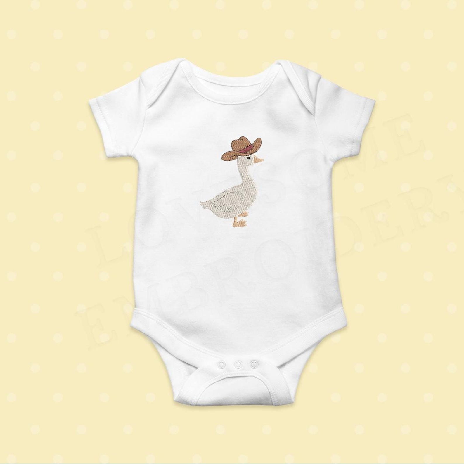 Cowboy Hat Cute Goose Mini Three Sizes Machine Embroidery Design ...