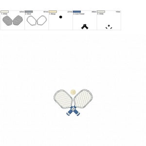 Pickleball Quick Stitch 2inch Embroidery Design, Sports Machine ...