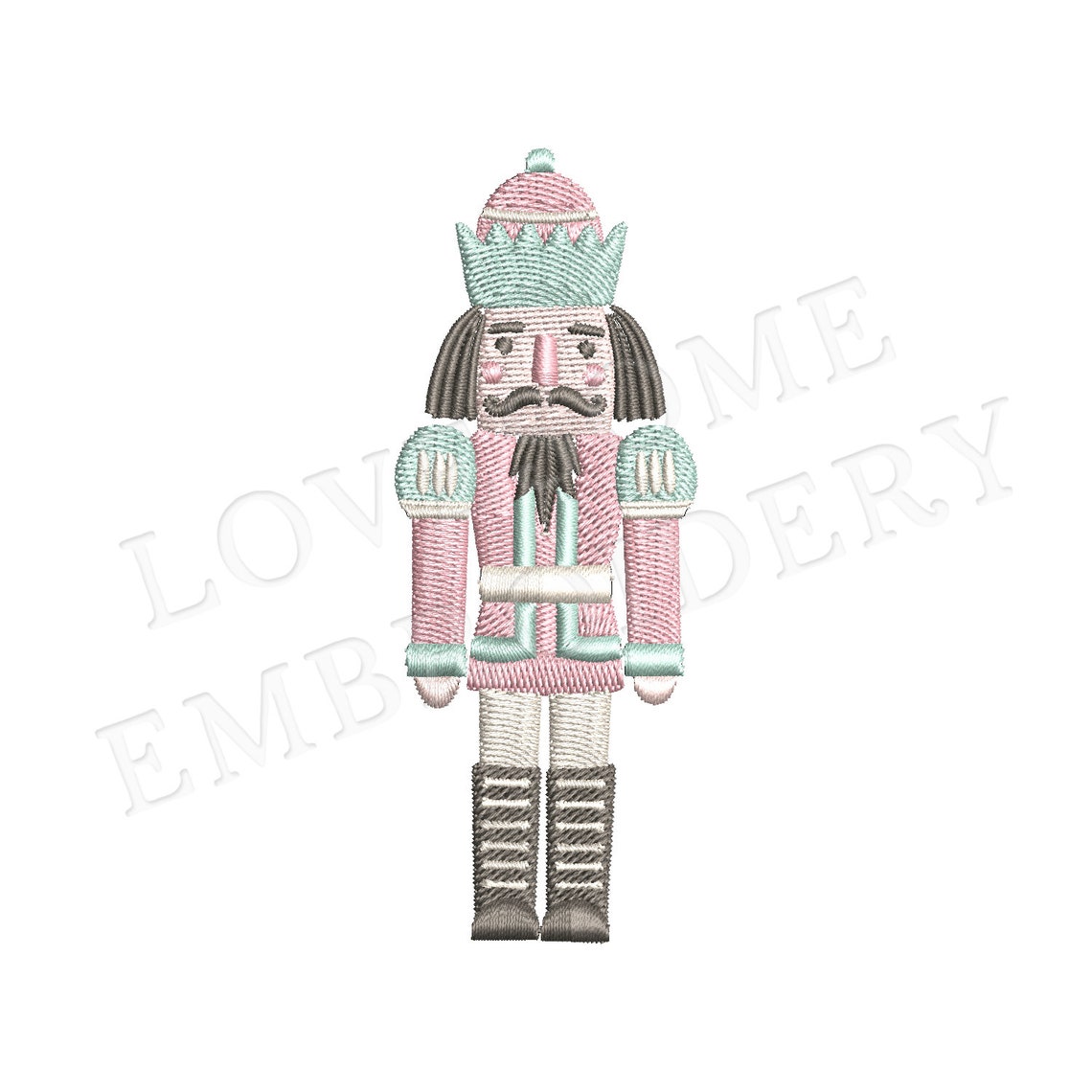 Pastel Nutcracker 4x4 Fill Stitch Embroidery Design, Modern Christmas ...