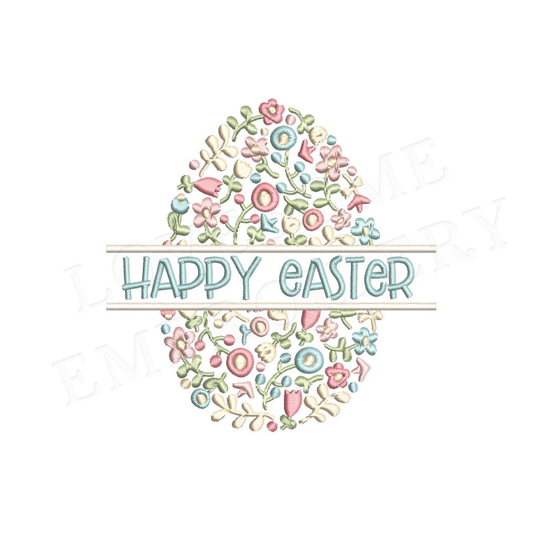 Floral Fill Split Egg 4inch Embroidery Design Machine Embroidery File Digital Download ...