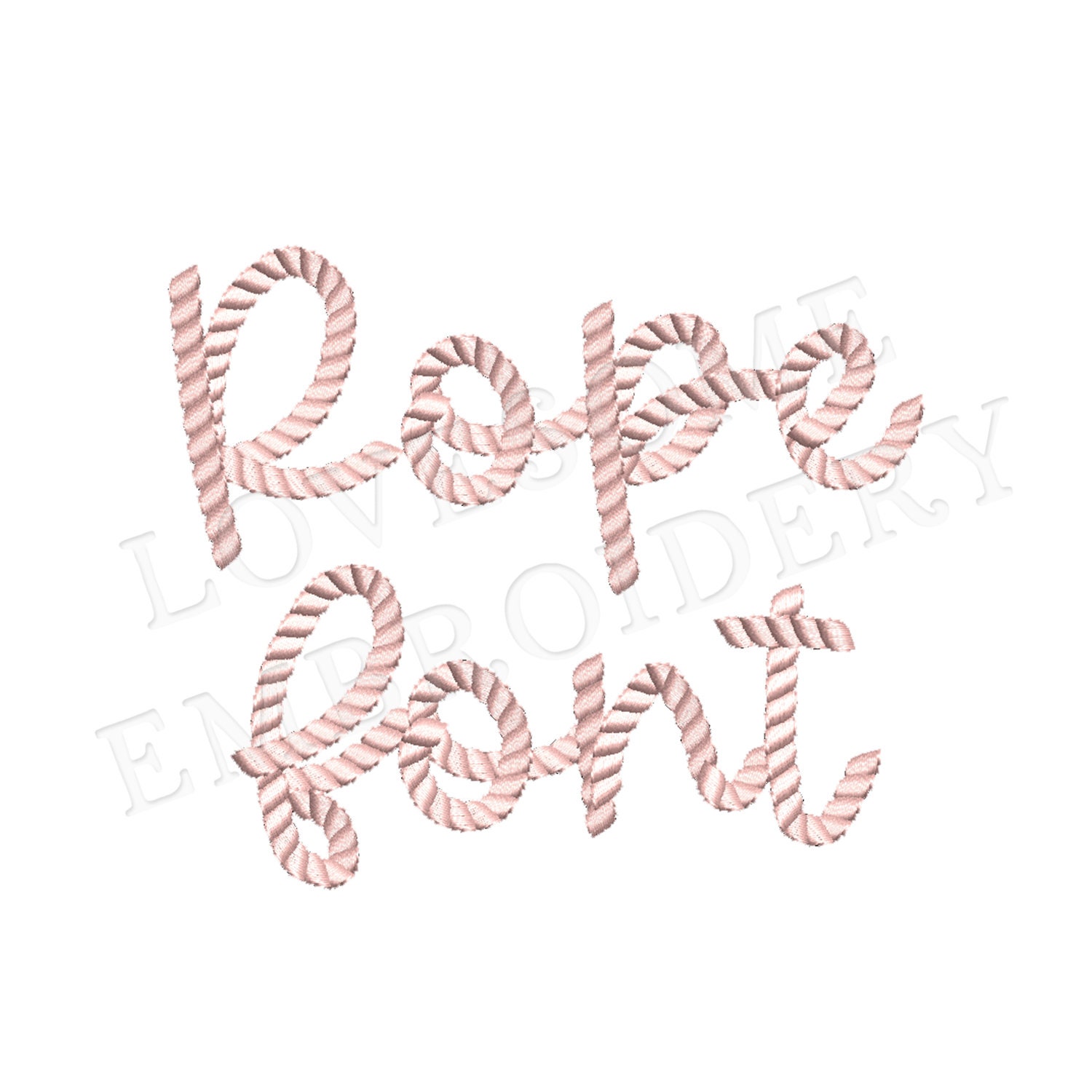 Rope Script Font A-Z 3inch Cursive Rope Stitch Machine Embroidery Font ...
