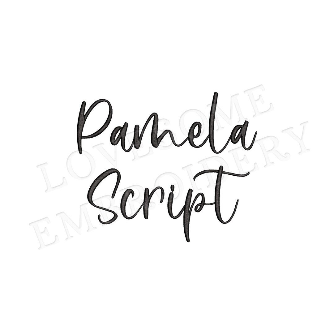 Pamela Script Font A-Z 2inch Machine Embroidery Font Digital Download ...