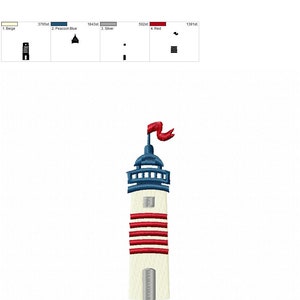Lighthouse Mini Embroidery Design Multisize, Nautical Machine ...