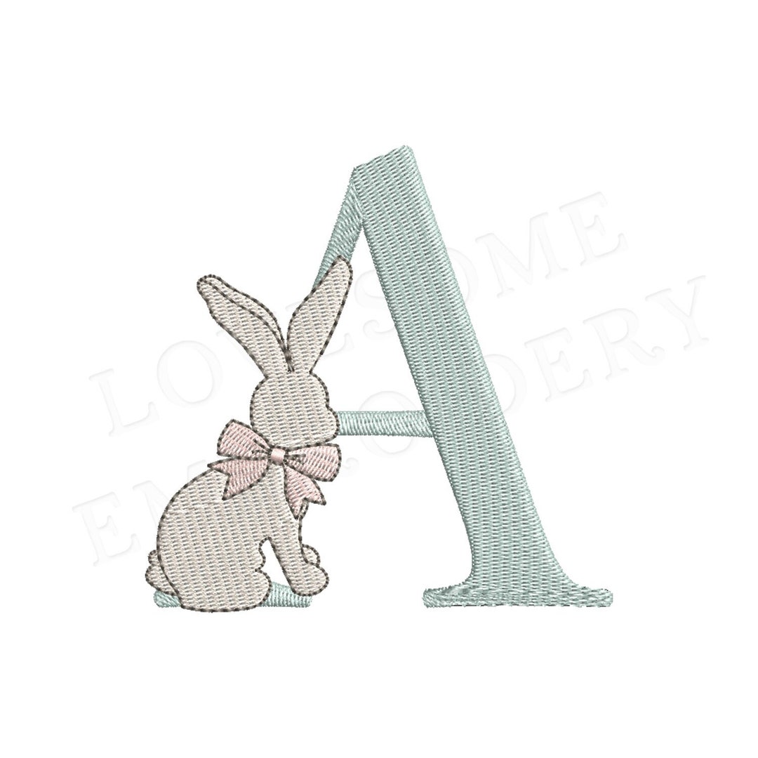 Easter Bunny 4inch Alphabet A-Z Easter Rabbit With Bow Machine ...