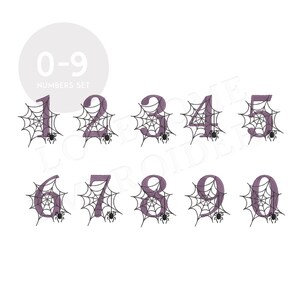 Spider Web Numbers 3inch 0-9 Machine Embroidery Font Digital Download ...
