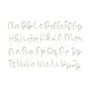 Rope Script Font A-Z 1.5inch Cursive Rope Stitch Machine Embroidery ...
