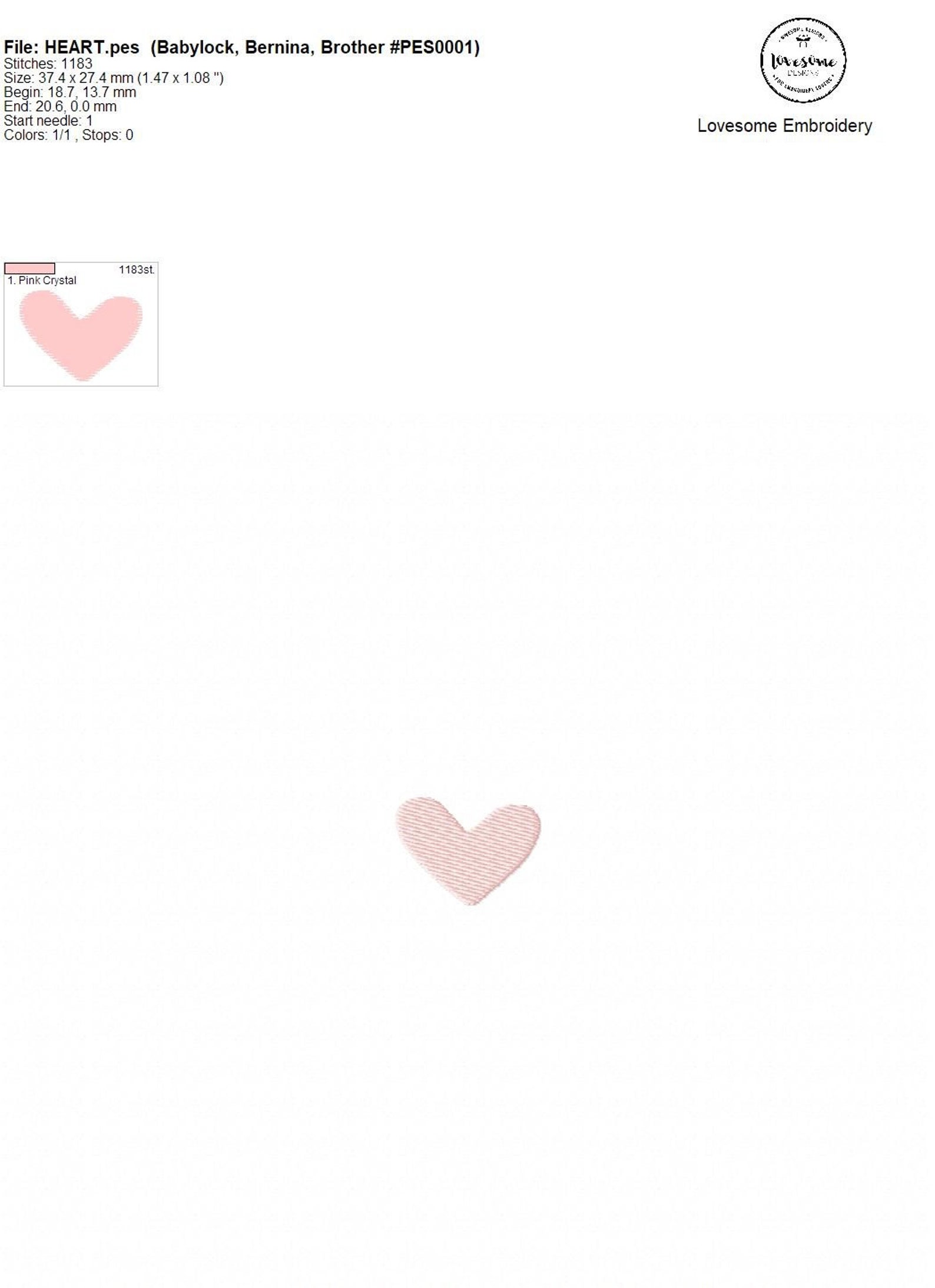 Heart Mini Embroidery Design Five Sizes, Tiny Hearts Fill Stitch ...