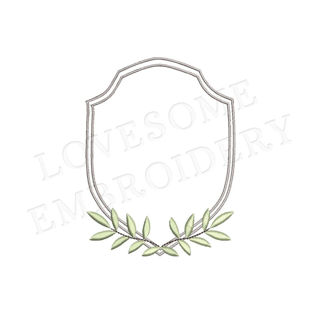 Greenery Crest Three Big Sizes Machine Embroidery Design, Baby Crest ...