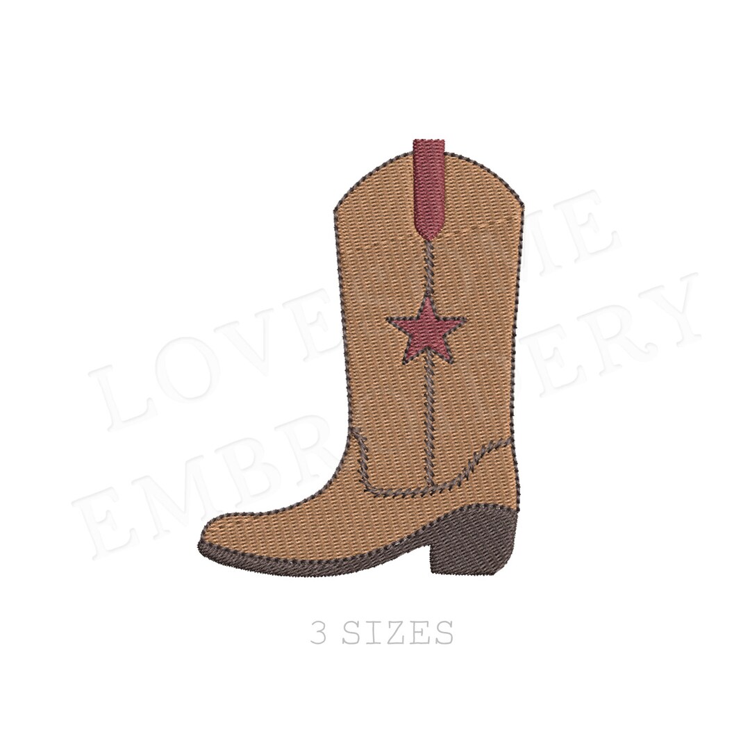 Cowboy Boot Multisize Embroidery Design, Western Machine Embroidery ...