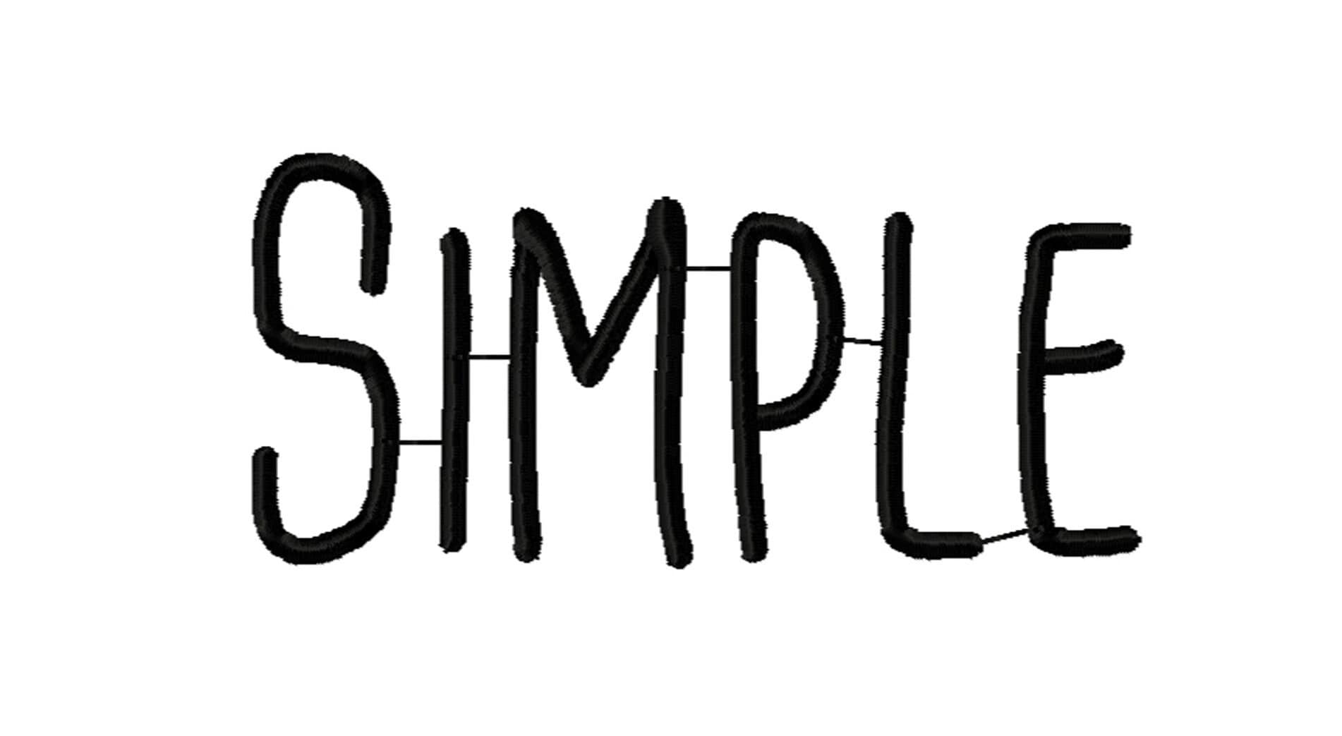 Simple Embroidery Font A-Z 1inch Machine Embroidery Font Digital ...