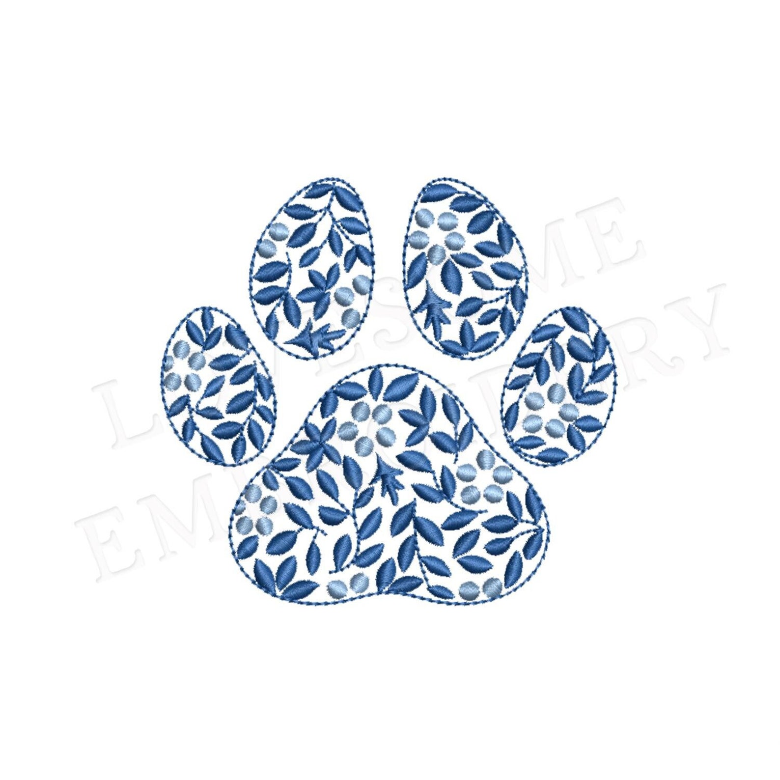 Chinoiserie Paw Print 6inch Machine Embroidery Design Digital Download ...