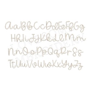Brooke Script 2inch Satin Stitch Font A-Z, Cursive Run Stitch Font ...