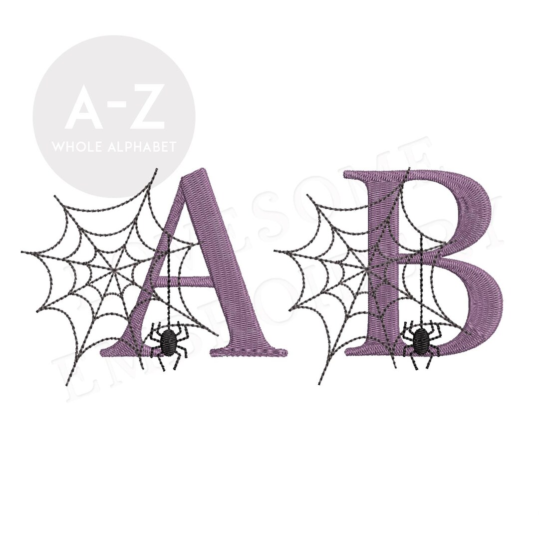 Spider Web Alphabet 4inch A-Z Machine Embroidery Font Digital Download ...