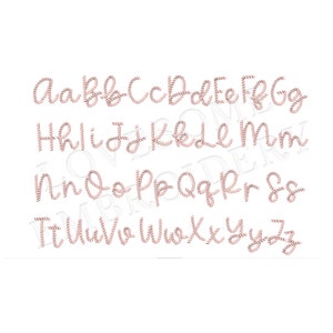 Rope Script Font A-Z 1.5inch Cursive Rope Stitch Machine Embroidery ...