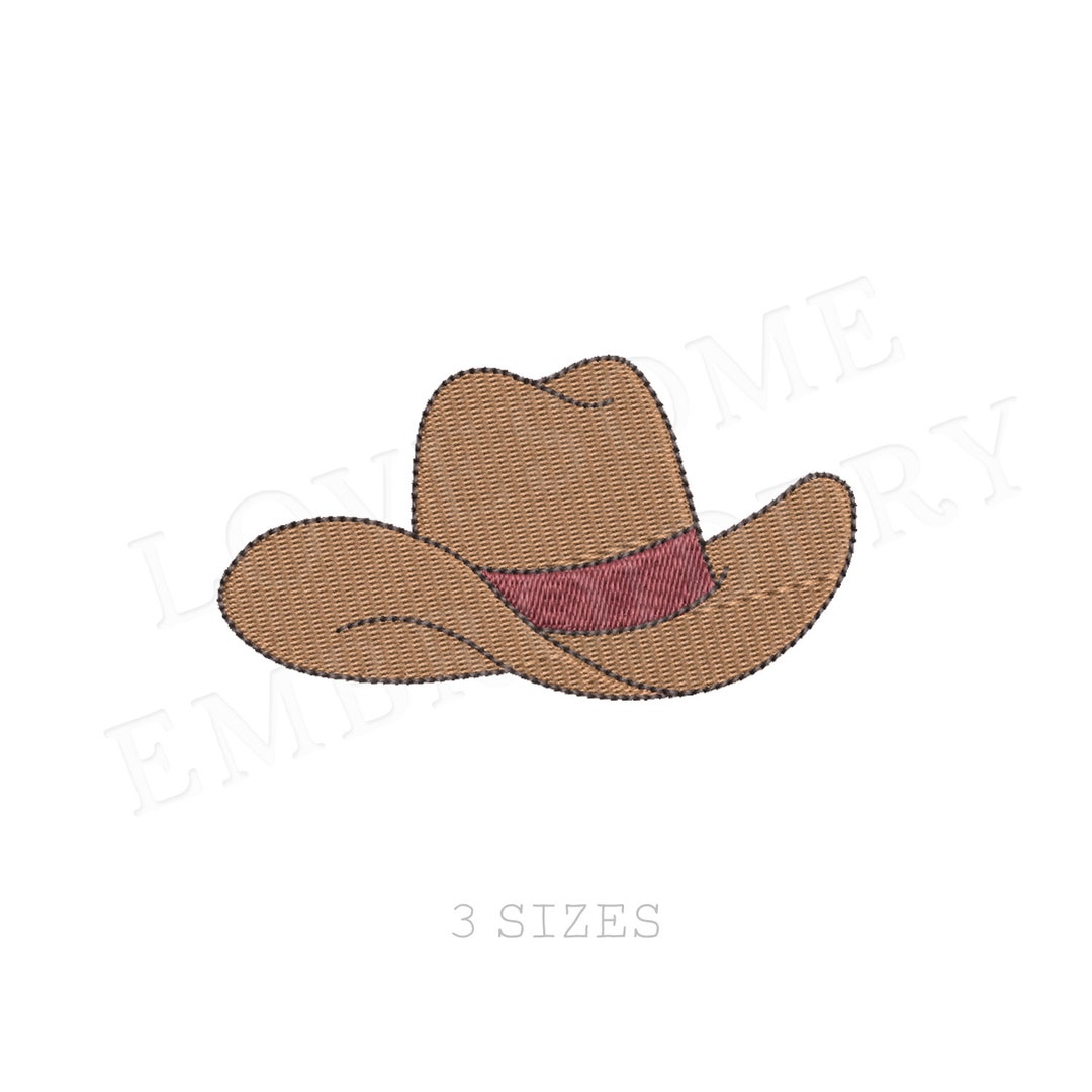 Cowboy Hat Mini Embroidery Design Multisize, Western Machine Embroidery ...
