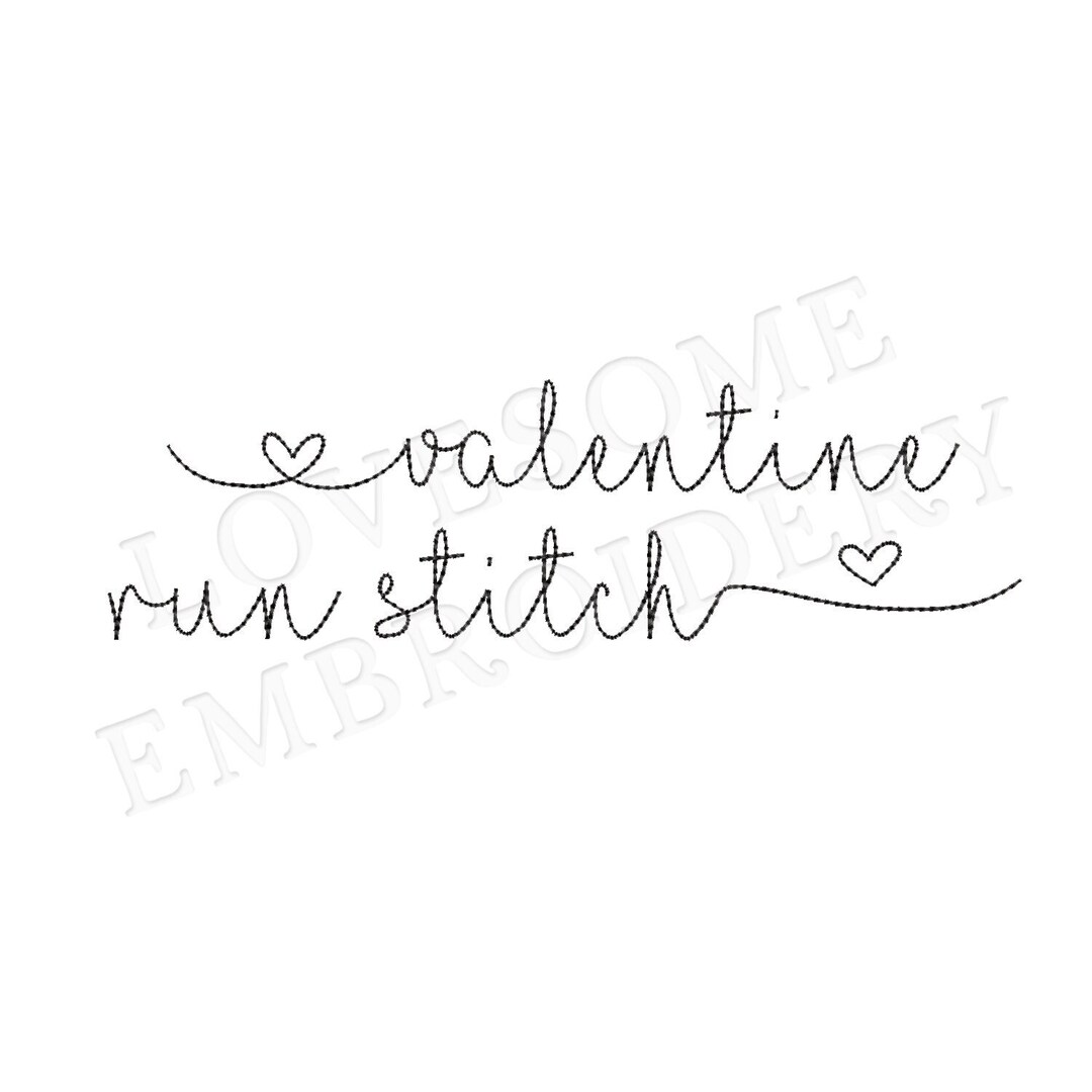 Valentine Script 2inch Bean Stitch Font A-Z, Cursive Run Stitch Font ...