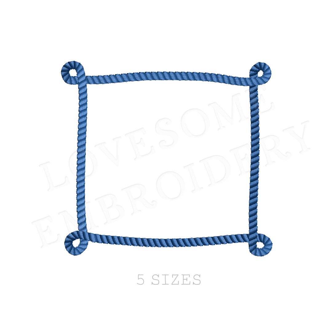 Rope Square Frame Embroidery Design Multisize, Nautical Machine ...