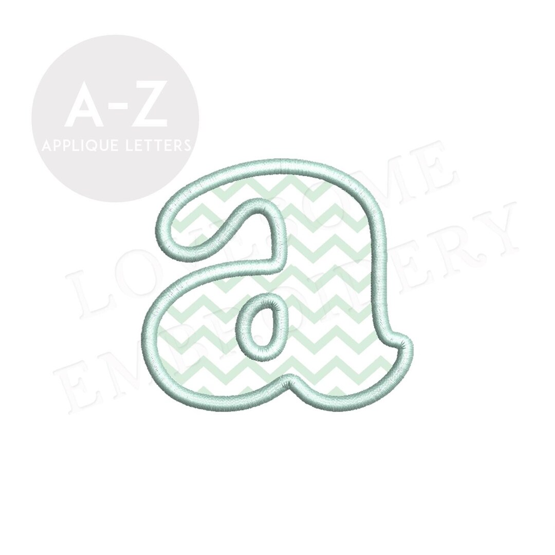Cooper 3.5inch Applique Lowercase Letters A-z Embroidery BX Font ...
