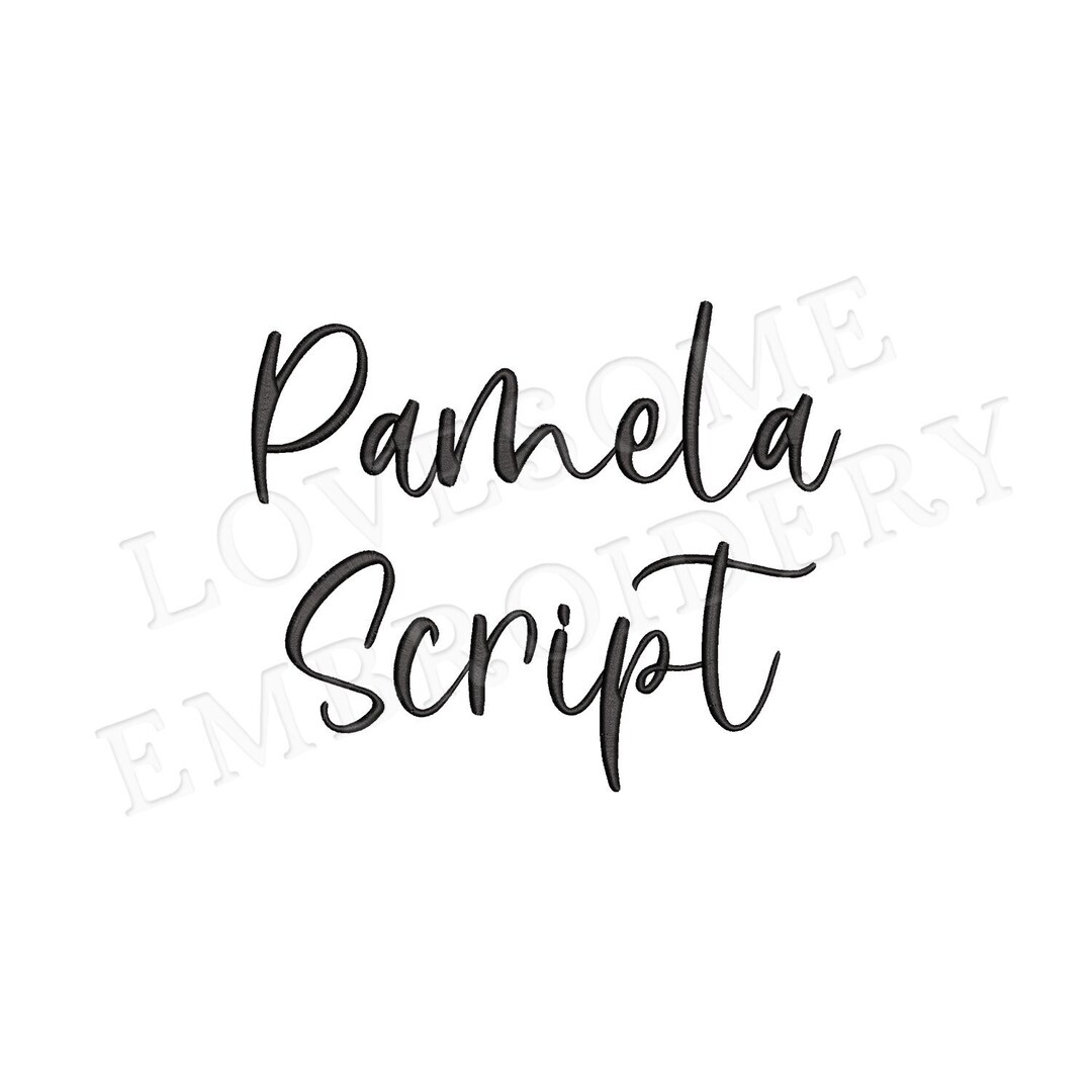 Pamela Script Font A-Z 1inch Machine Embroidery Font Digital Download ...