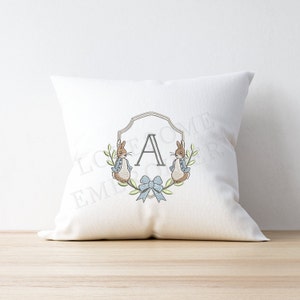 Peter Rabbits Bow Crest 6x10 Machine Embroidery Design Digital Download ...