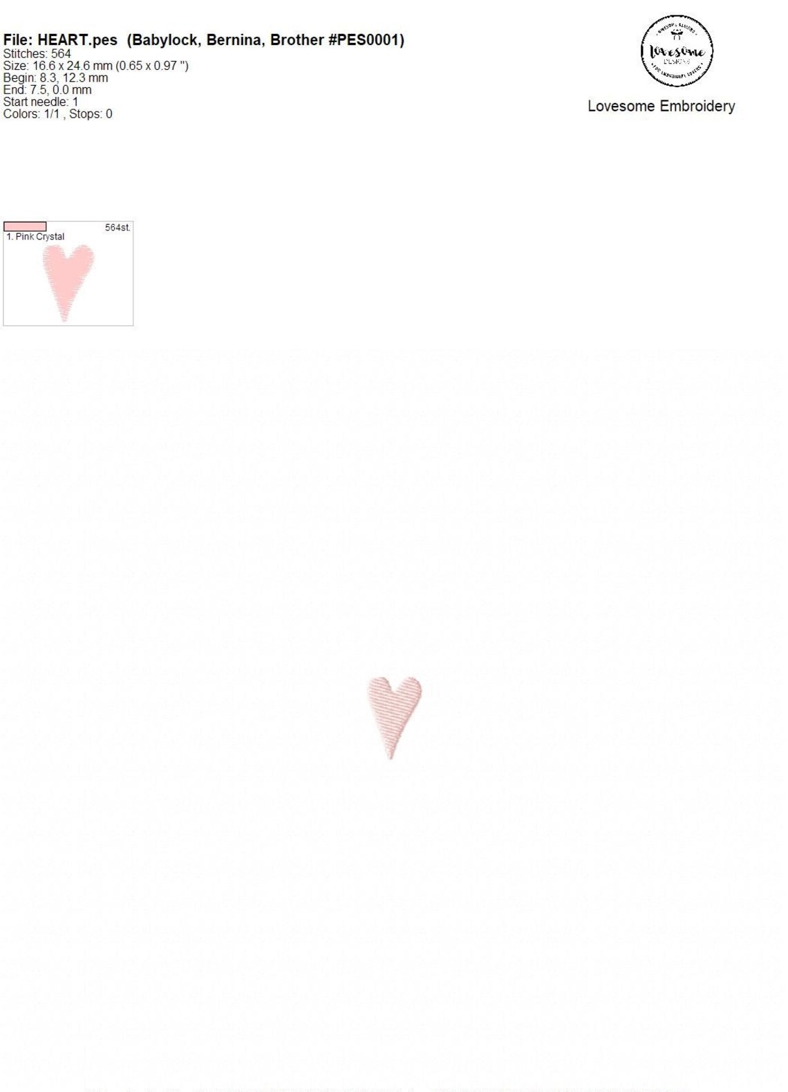 Heart Mini Embroidery Design Four Sizes, Tiny Hearts Fill Stitch ...